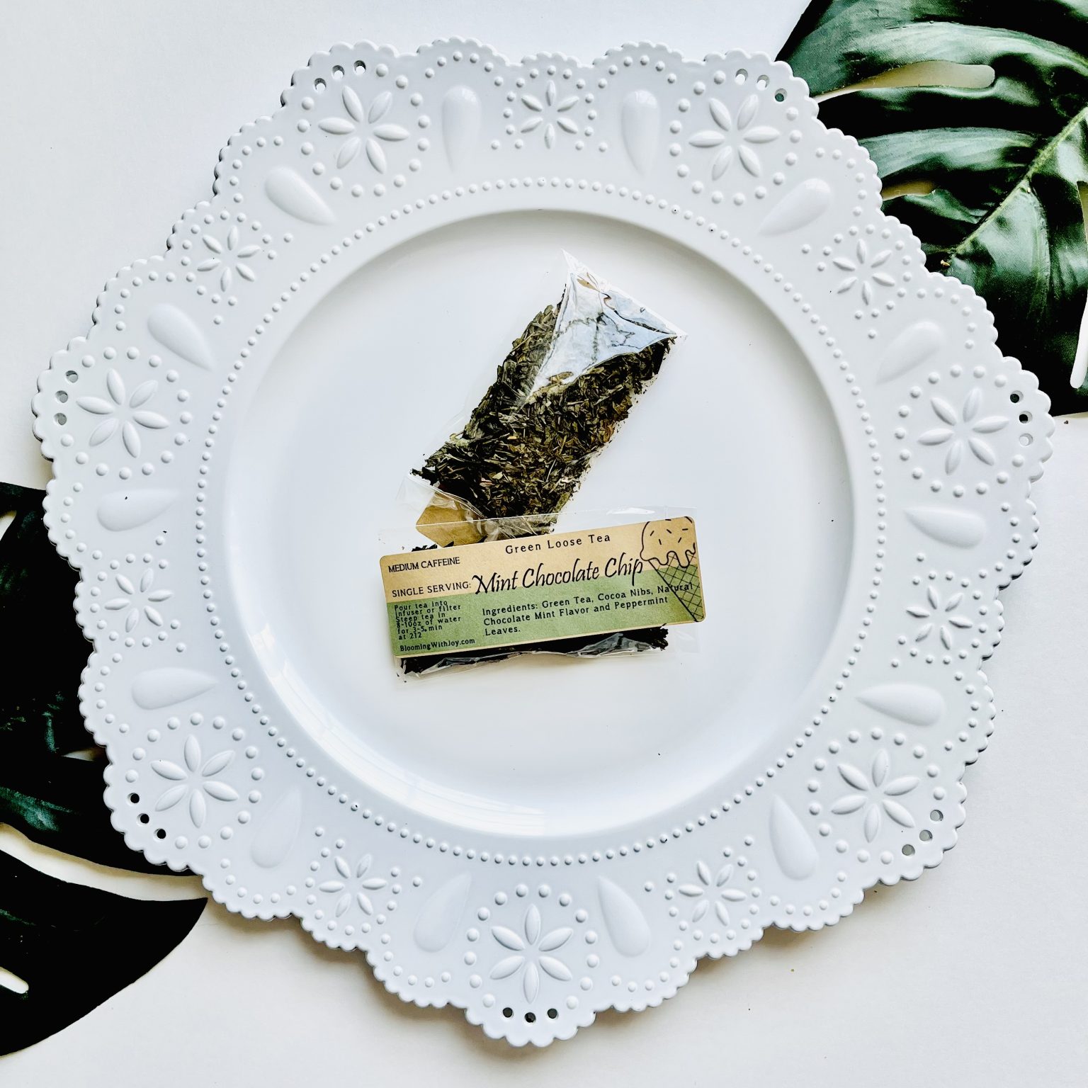 White Christmas Tea Festive Blend with Candy Cane & Peppermint